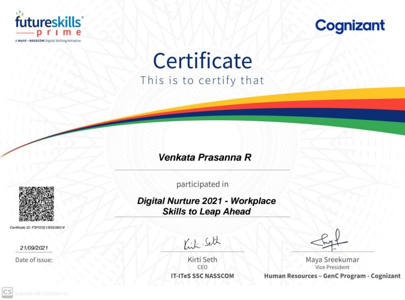 Venkata Prasanna R on LinkedIn: #cognizant Venkata Prasanna R on LinkedIn: #cognizant