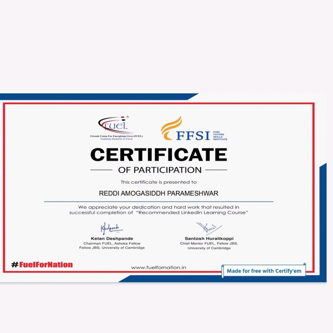 Amogasiddh Reddi on LinkedIn: I have successfully completed Amogasiddh Reddi on LinkedIn: I have successfully completed