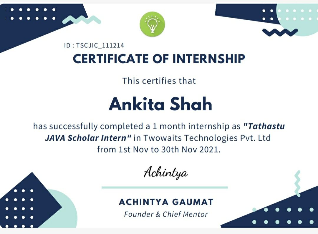 Ankita Shah on LinkedIn: #Achintya #achievement Ankita Shah on LinkedIn: #Achintya #achievement