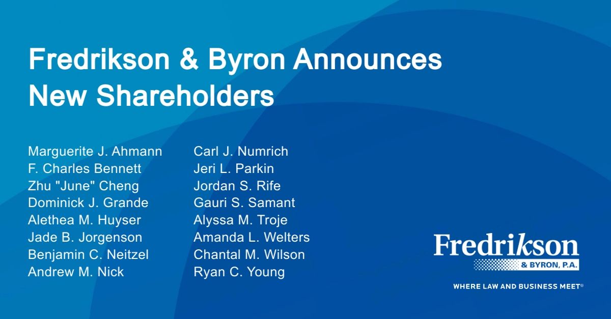 Jade Jorgenson on LinkedIn: Fredrikson & Byron Announces New ... Jade Jorgenson on LinkedIn: Fredrikson & Byron Announces New ...