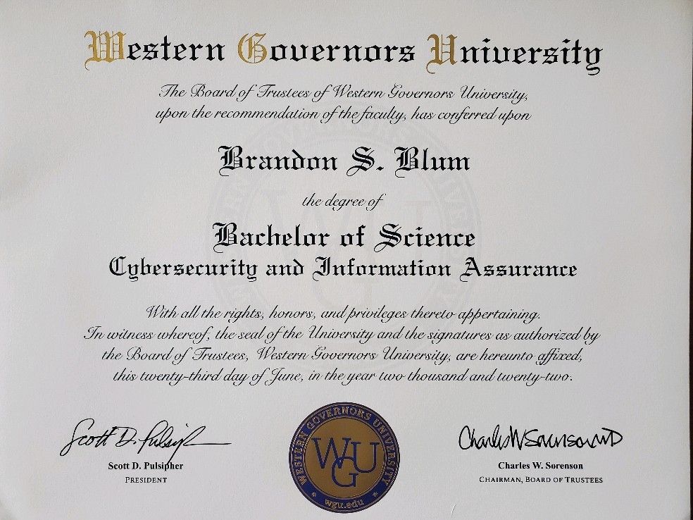 Brandon Blum on LinkedIn: Officially graduated from Western Governors ... Brandon Blum on LinkedIn: Officially graduated from Western Governors ...