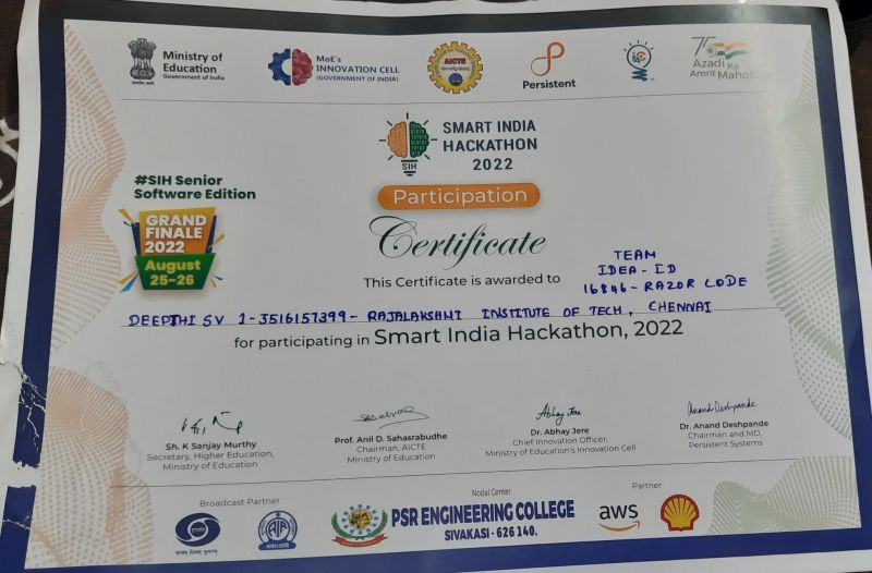 Deepthi Senthil on LinkedIn: #SIH Deepthi Senthil on LinkedIn: #SIH