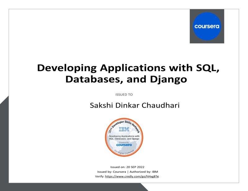 SAKSHI CHAUDHARI on LinkedIn: #sql #database #django SAKSHI CHAUDHARI on LinkedIn: #sql #database #django