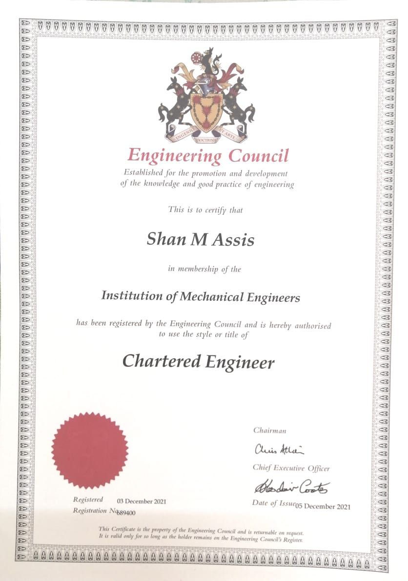 Dr Shan M Assis CEng, MIMechE on LinkedIn: #EngineeringCouncil_UK #CEng ... Dr Shan M Assis CEng, MIMechE on LinkedIn: #EngineeringCouncil_UK #CEng ...