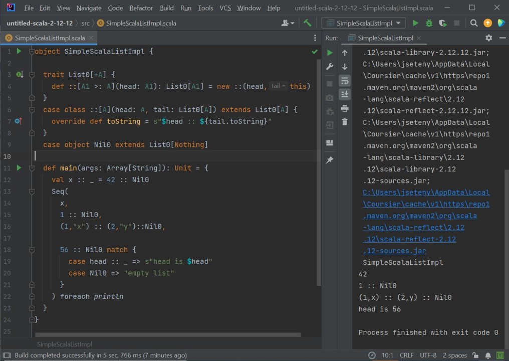 A Simple Scala List implementation in 7 lines A Simple Scala List implementation in 7 lines