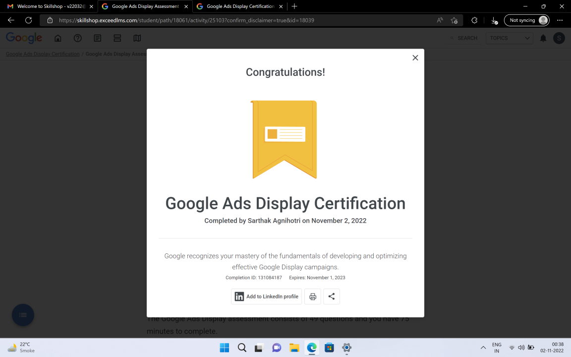 Google Ads Display Certification Google Ads Display Certification