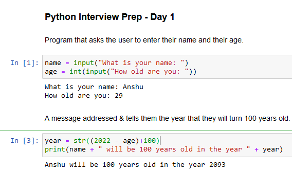 Day 1 : Lets Start how to take input from user Day 1 : Lets Start how to take input from user