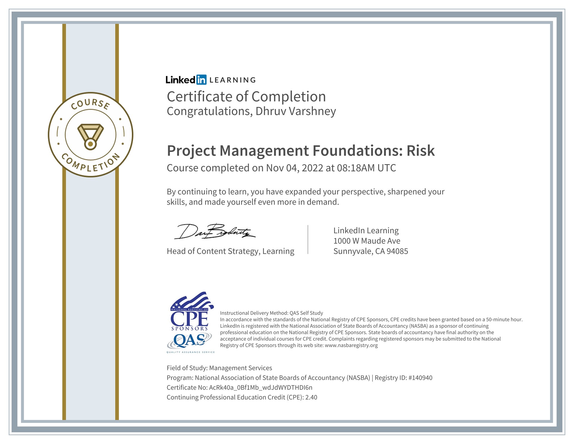 Dhruv Varshney LinkedIn’de: Certificate of Completion Dhruv Varshney LinkedIn’de: Certificate of Completion