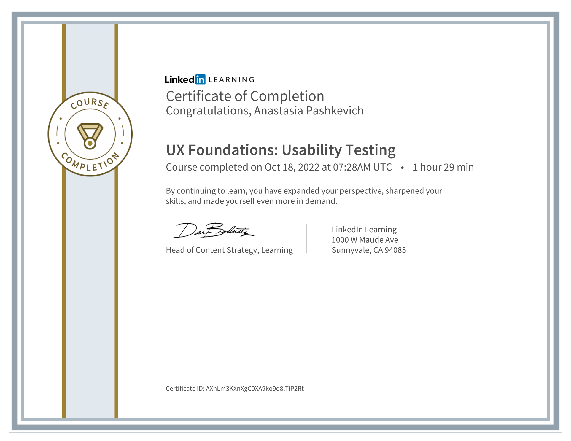 Nastya Pashkevich on LinkedIn: Certificate of Completion Nastya Pashkevich on LinkedIn: Certificate of Completion