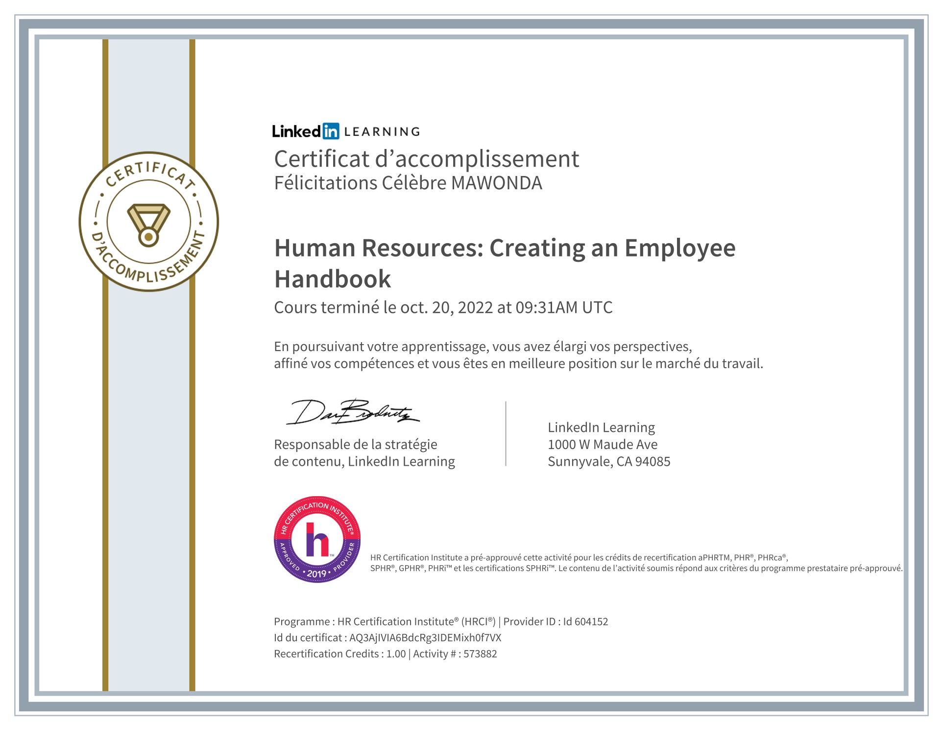 Célèbre MAWONDA on LinkedIn: Certificate of Completion Célèbre MAWONDA on LinkedIn: Certificate of Completion