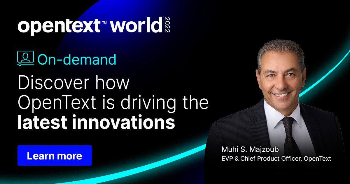 OpenText on LinkedIn: #OpenTextWorld OpenText on LinkedIn: #OpenTextWorld