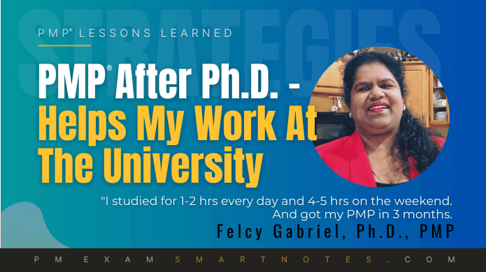 PMP Lessons Learned - Felcy Gabriel, Ph.D., PMP PMP Lessons Learned - Felcy Gabriel, Ph.D., PMP
