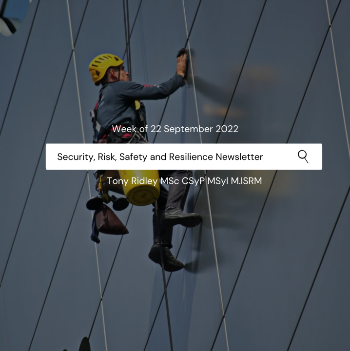 Risk, Safety, Security, Resilience & Management Sciences (Tony Ridley ... Risk, Safety, Security, Resilience & Management Sciences (Tony Ridley ...