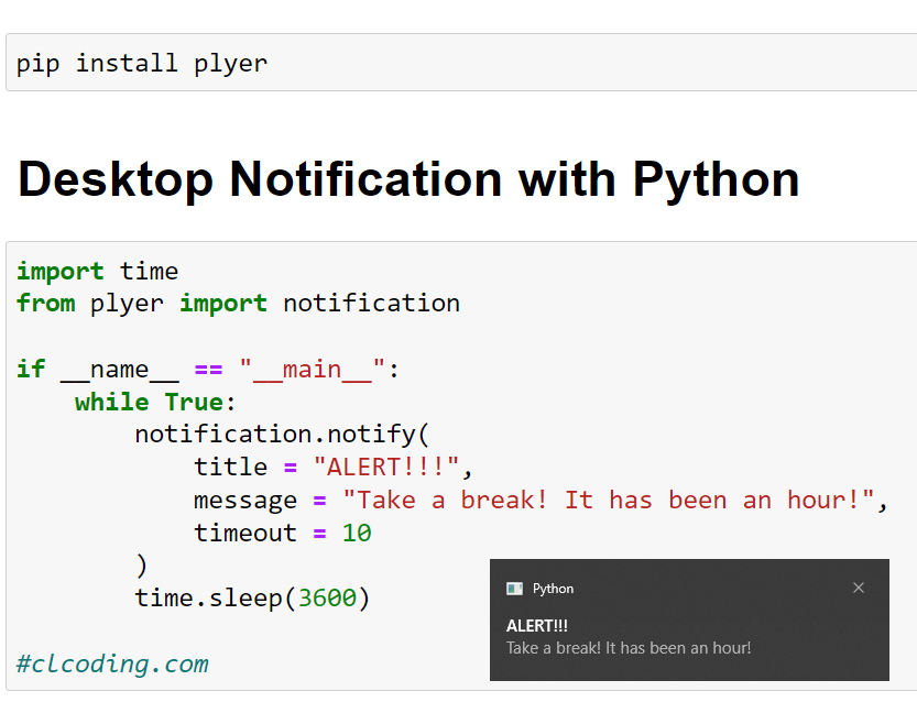 Day 85 : Desktop Notification with Python Day 85 : Desktop Notification with Python