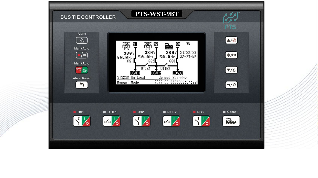 3 incoming sources 2 bus-tie Microprocessor Controller 3 incoming sources 2 bus-tie Microprocessor Controller