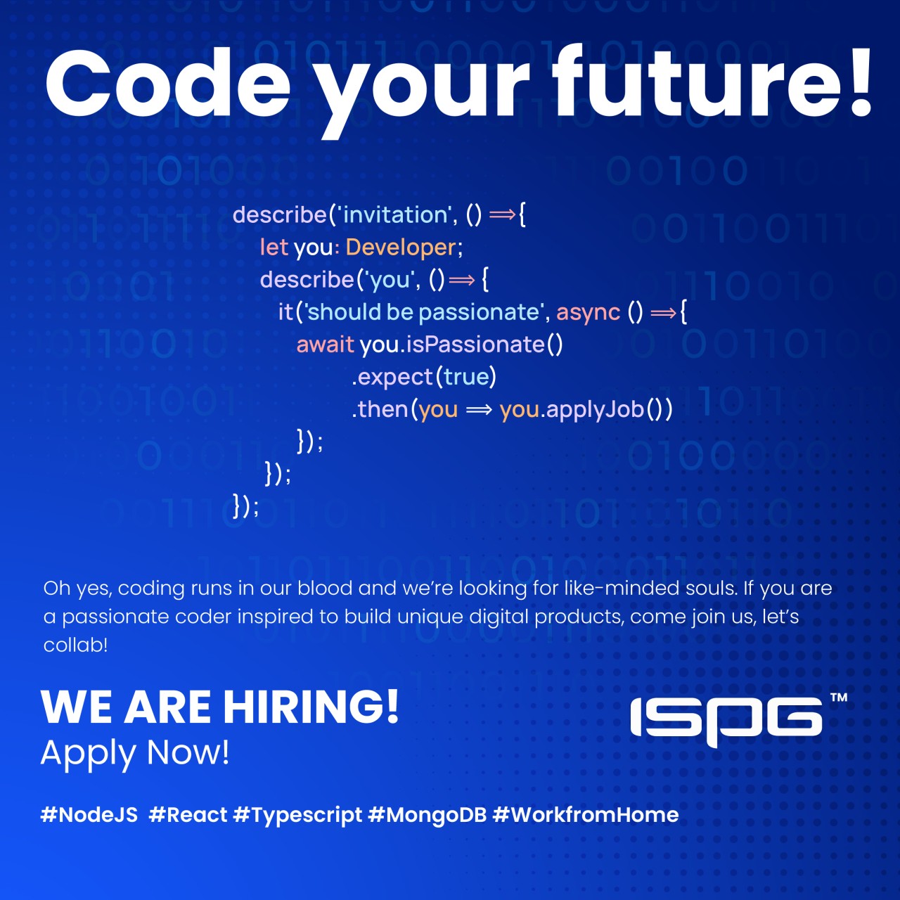 ISPG Technologies India Pvt Ltd on LinkedIn: ISPG - Careers - Node.js ... ISPG Technologies India Pvt Ltd on LinkedIn: ISPG - Careers - Node.js ...