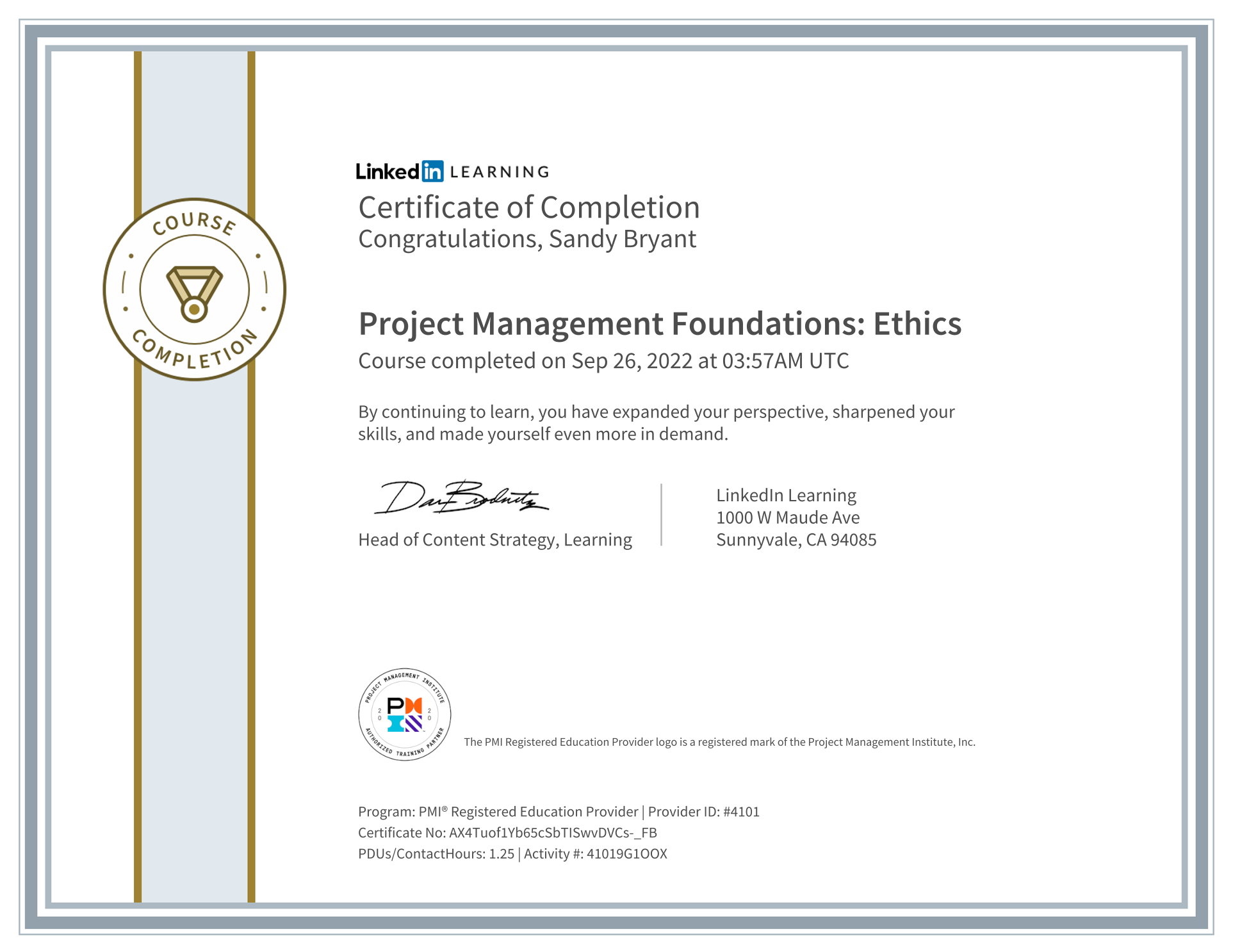 Sandy Bryant on LinkedIn: Certificate of Completion Sandy Bryant on LinkedIn: Certificate of Completion
