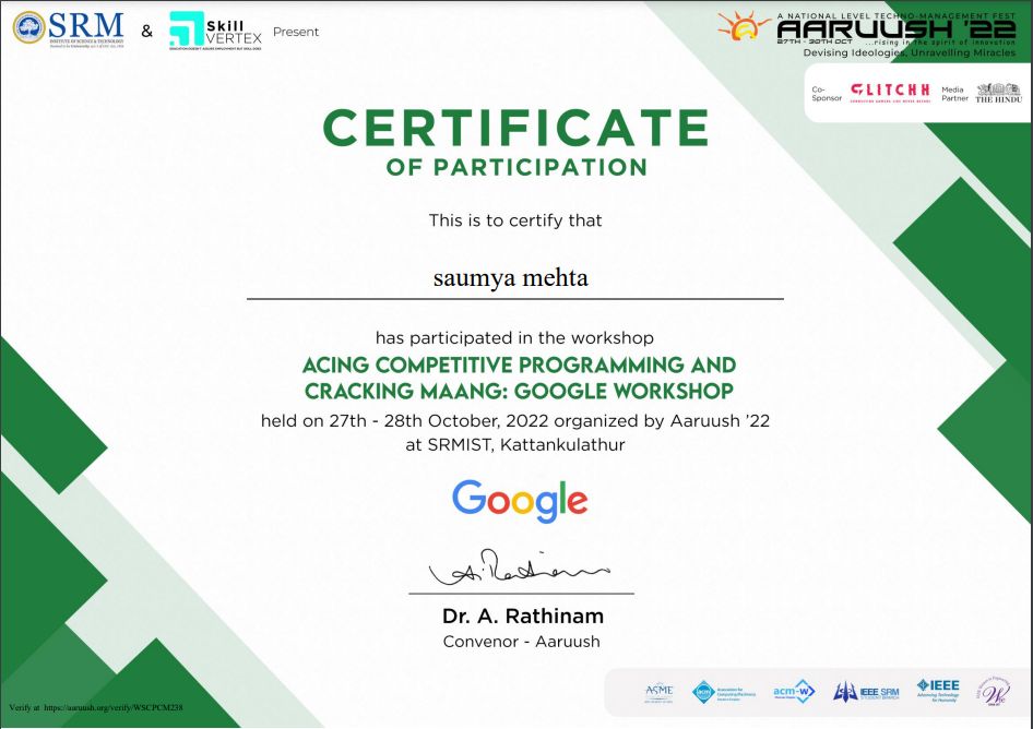 Saumya Mehta on LinkedIn: I'm glad to share that I received a new ... Saumya Mehta on LinkedIn: I'm glad to share that I received a new ...